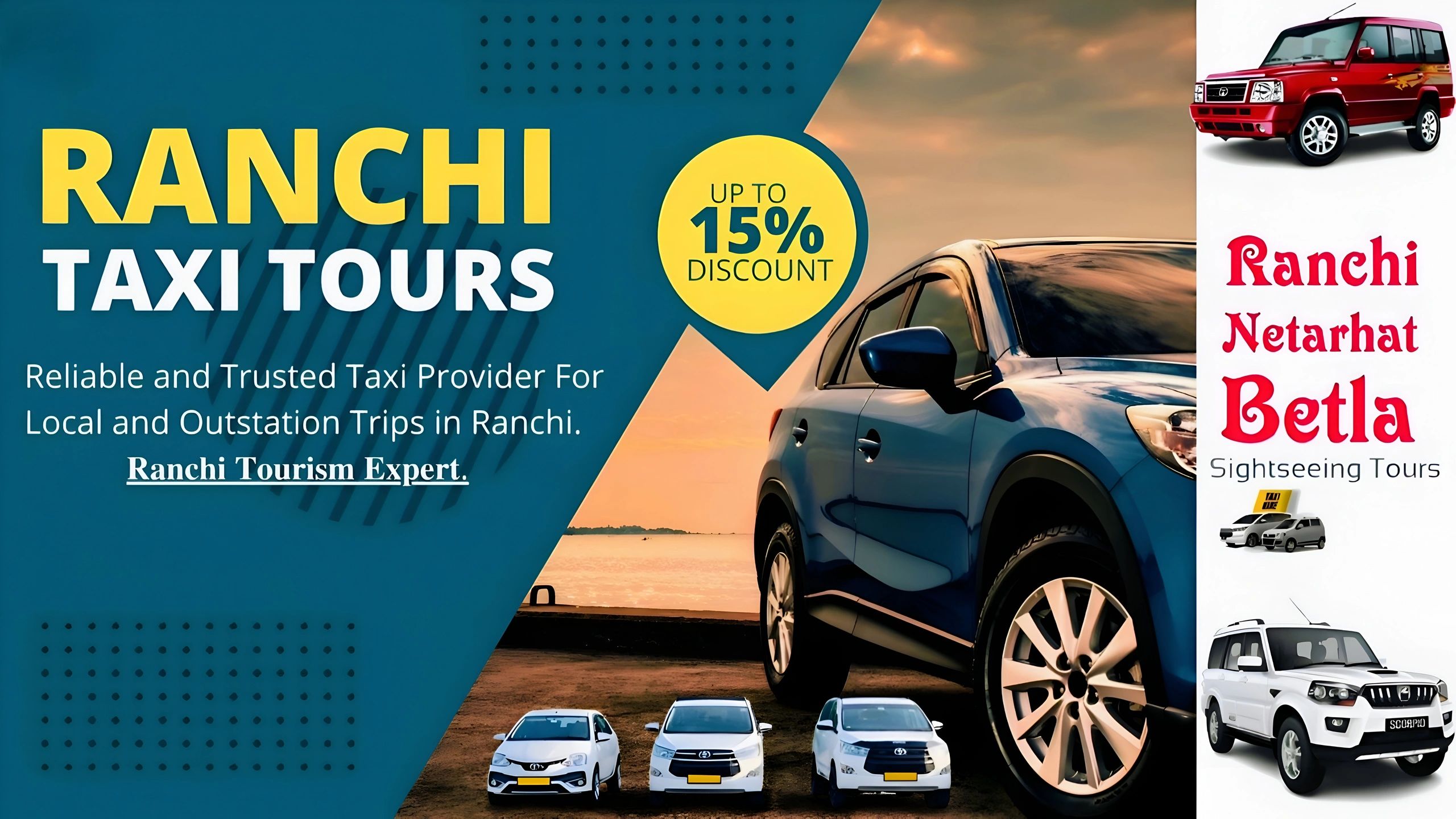 Cab Fare Start ₹𝟭𝟬/𝙆𝙢 | Sightseeing Tours & Outstation Trips